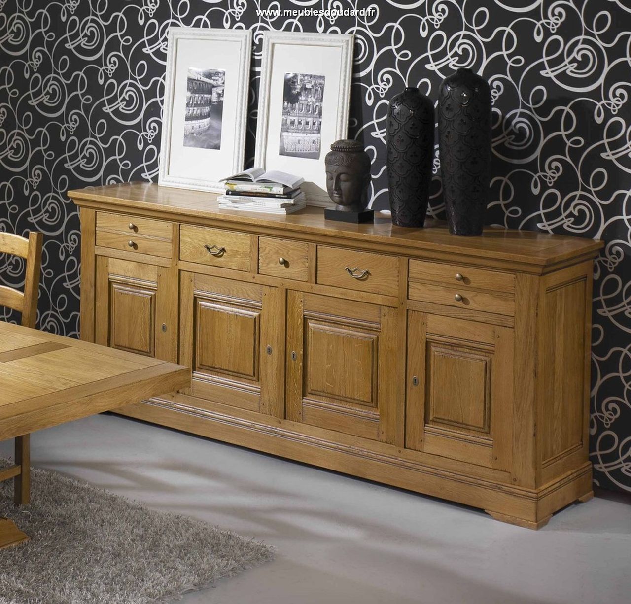 BUFFET BAS 4 PORTES, 5 TIROIRS REF BÉNODET CHÊNE BUFFET BAS 4 PORTES, 5 TIROIRS REF BÉNODET CHÊNE
