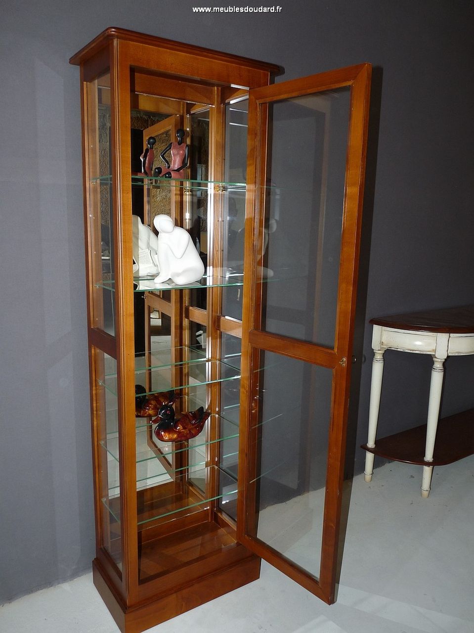 VITRINE DE COLLECTIONNEUR EN MERISIER RÉF DRU VI03