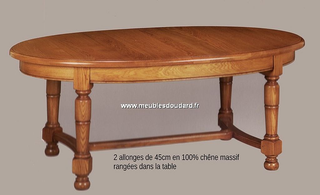 TABLE OVALE EN CHÊNE RUSTIQUE PIEDS TOURNÉS REF:GC 200